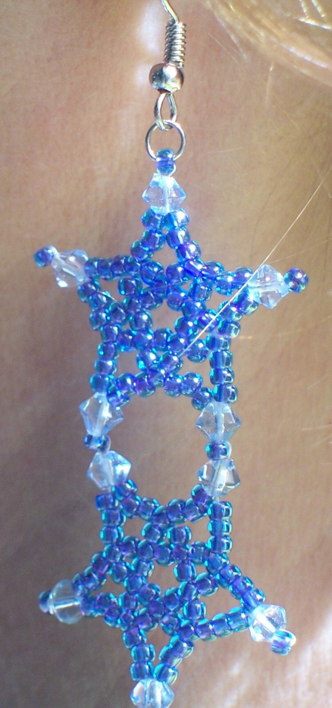 Five Point Star Earrings Pattern Beading Tutorial in PDF - Etsy