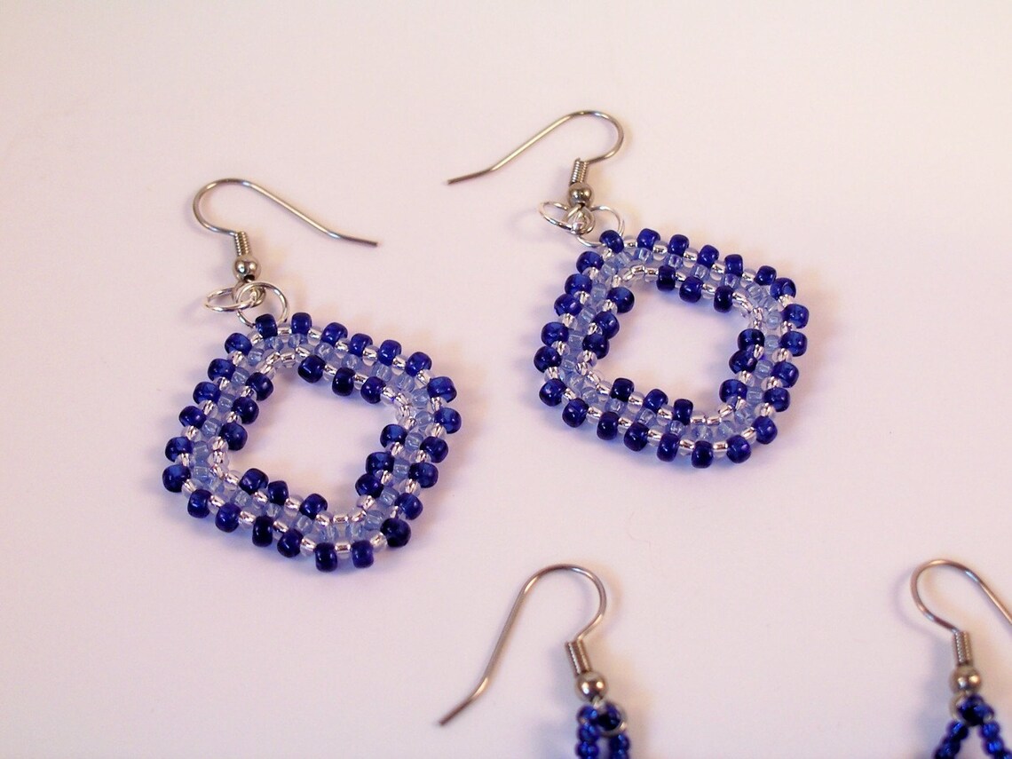 Square and Diamond Earring Pattern, Beading Tutorial in PDF - Etsy