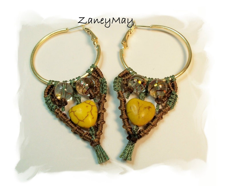 Spring or Fall Begins Micro Macrame Earring Pattern in PDF - Etsy