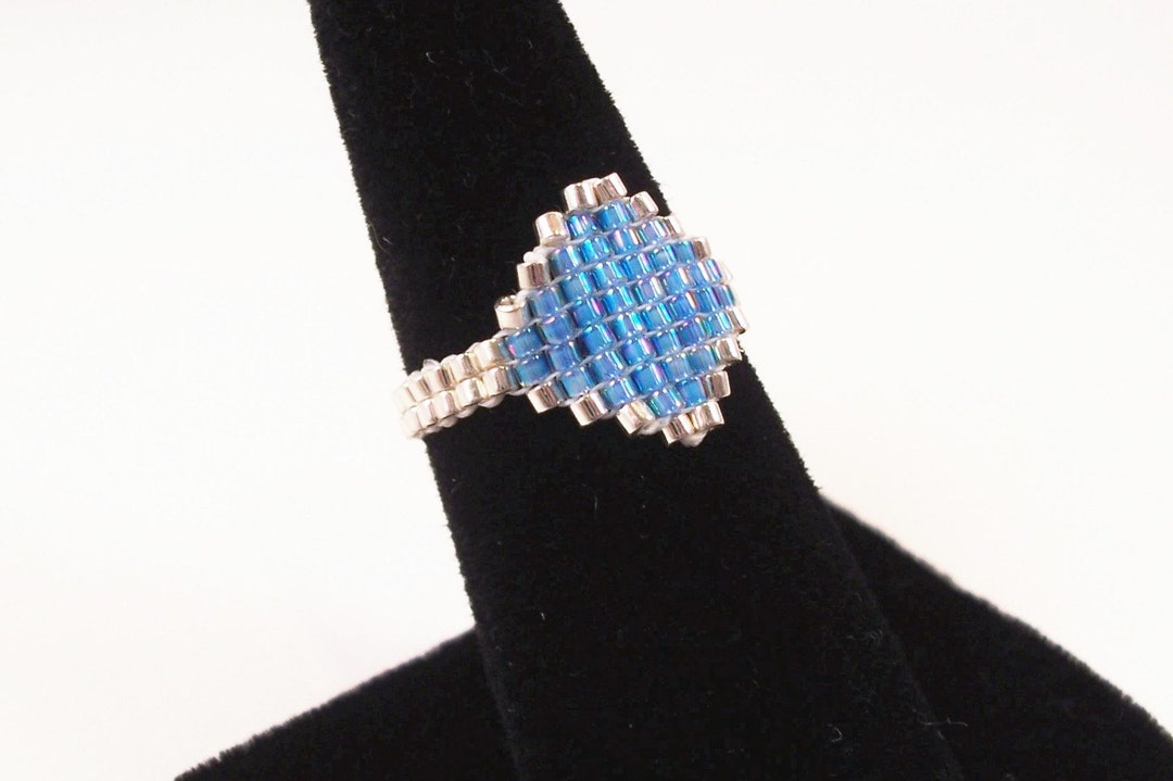 Stained Glass Ring Pattern, Beading Tutorial in PDF - Etsy