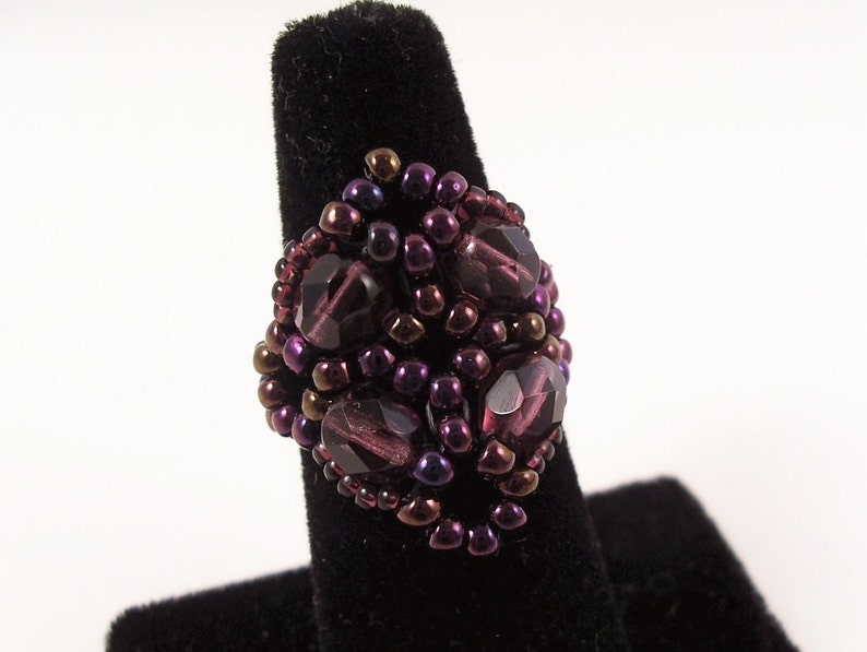 Fire Polished Cluster Ring, Beading Tutorial in PDF - Etsy