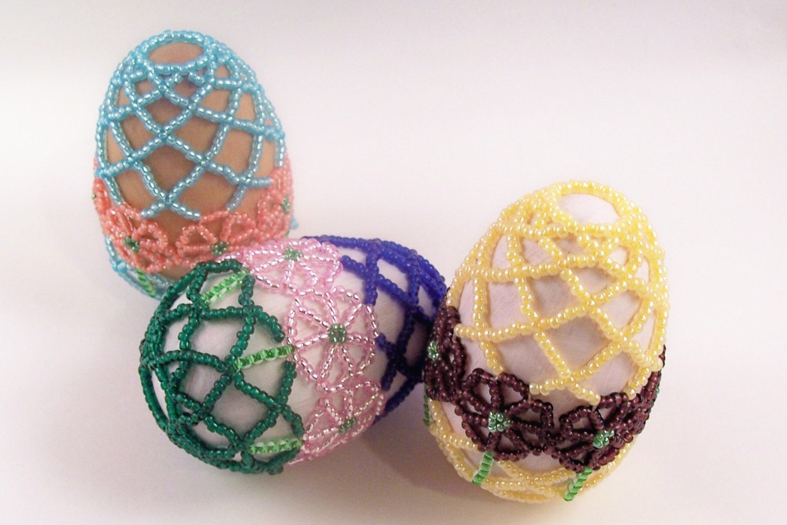 Spring Flower Beaded Easter Egg Pattern, Beading Tutorial in PDF - Etsy