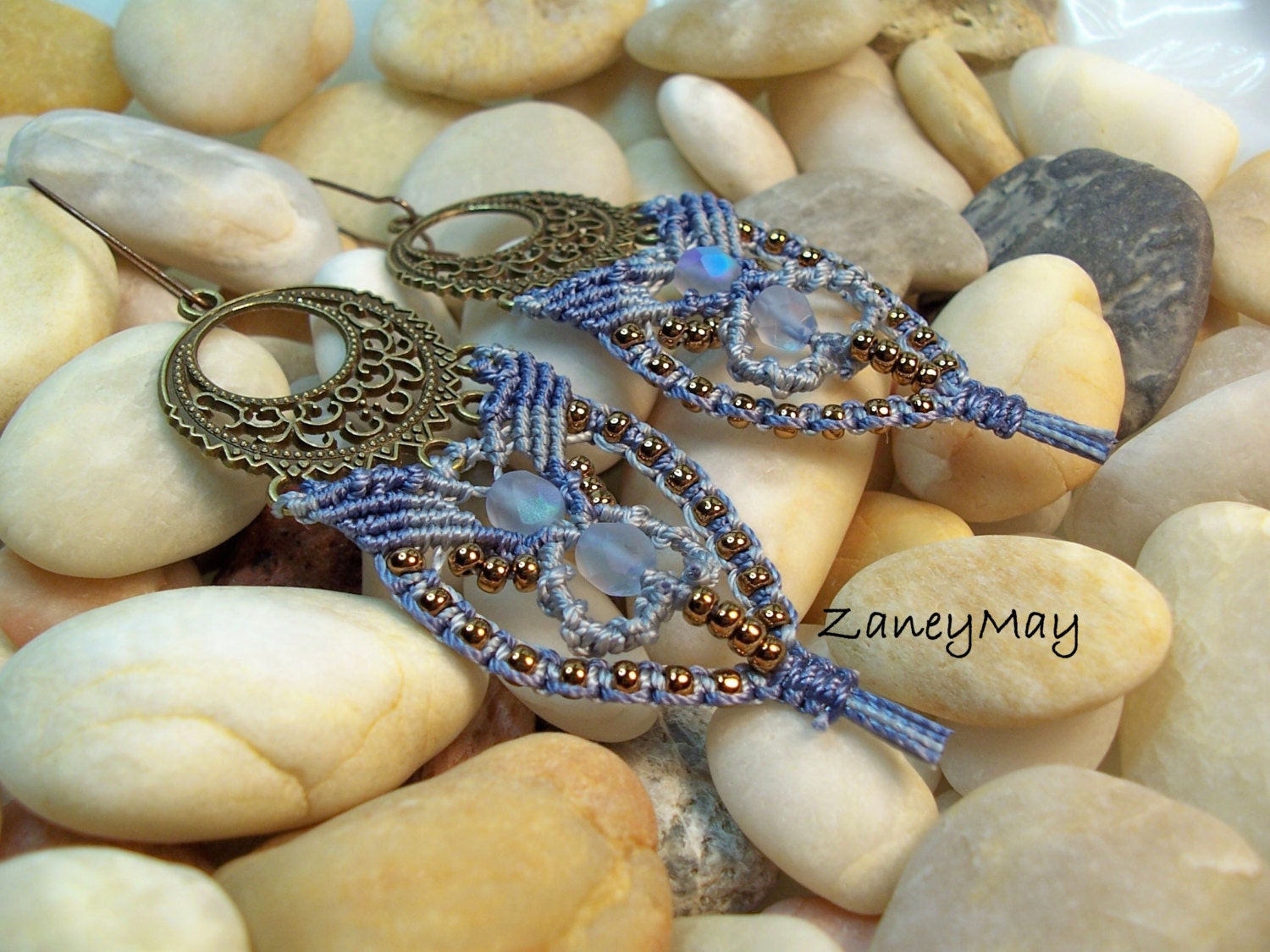 Two Tone Micro Macrame Earring Pattern in PDF - Etsy