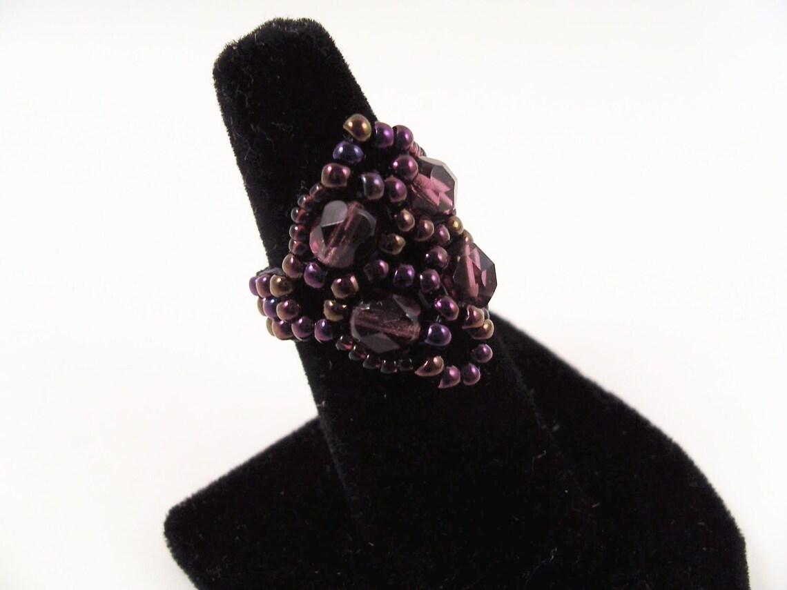 Fire Polished Cluster Ring, Beading Tutorial in PDF - Etsy