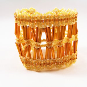 Cluster of Bugle Beads Bracelet Pattern, Beading Tutorial in PDF - Etsy