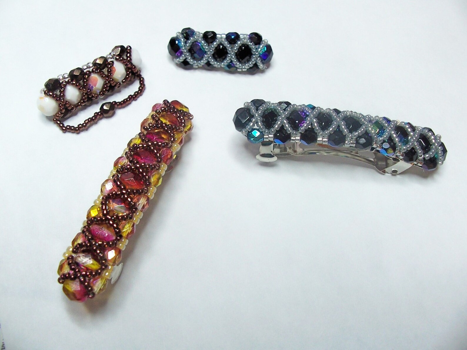 Fire-polish Pin & Barrette Pattern, Beading Tutorial in PDF - Etsy