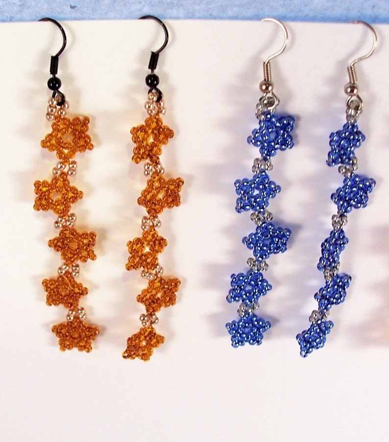 Falling Star Earring Pattern Beading Tutorial in PDF - Etsy