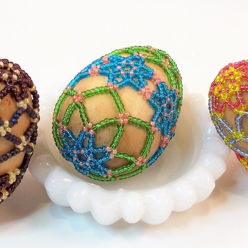 Beaded Egg PDF Pattern Tutorial Zegg Zaggle - Etsy