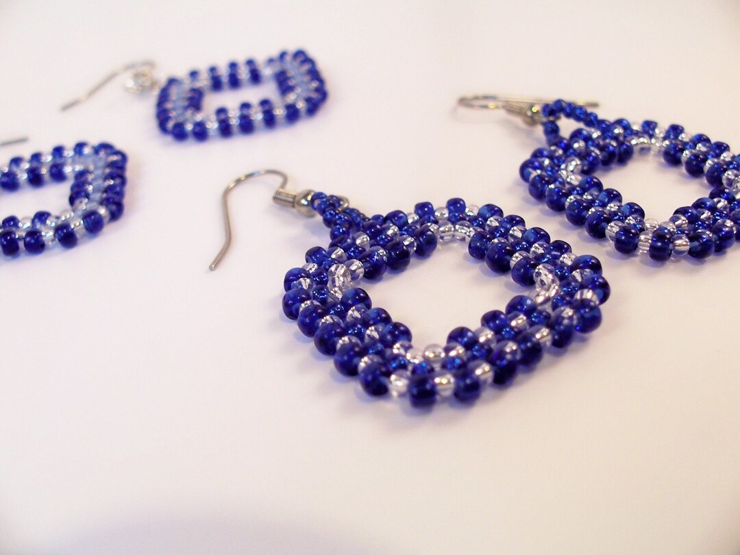 Square and Diamond Earring Pattern, Beading Tutorial in PDF - Etsy