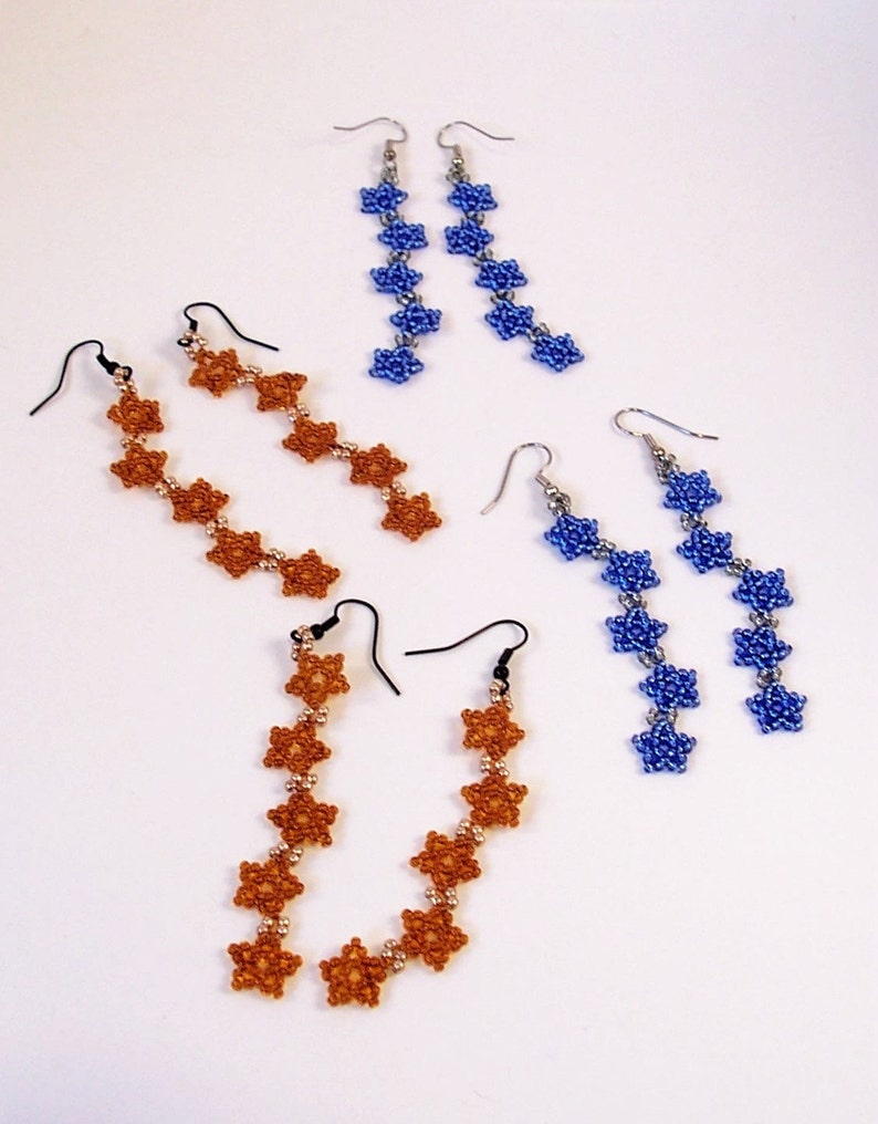 Falling Star Earring Pattern Beading Tutorial in PDF - Etsy