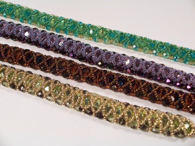Fire Polish Bracelet Bead Weaving Pattern in PDF - Etsy