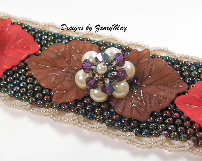 Peyote Stitch Bead Pattern Royal Ruffles Beaded Bracelet Tutorial ...