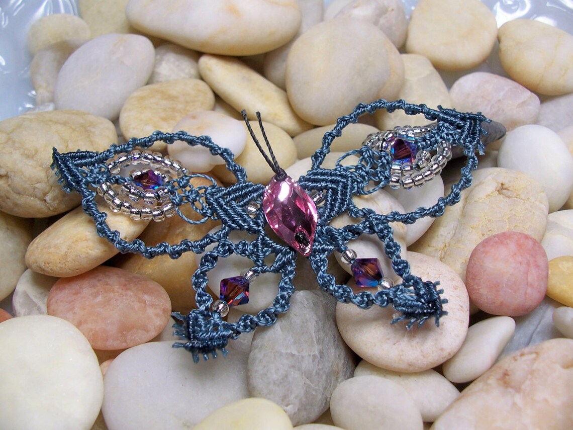 Macrame Butterfly Necklace or Pin Pattern in PDF - Etsy
