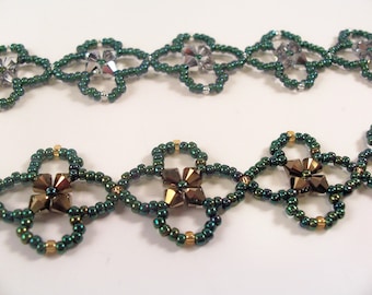 Four Leaf Clover Bracelet Pattern Beading Tutorial in PDF - Etsy