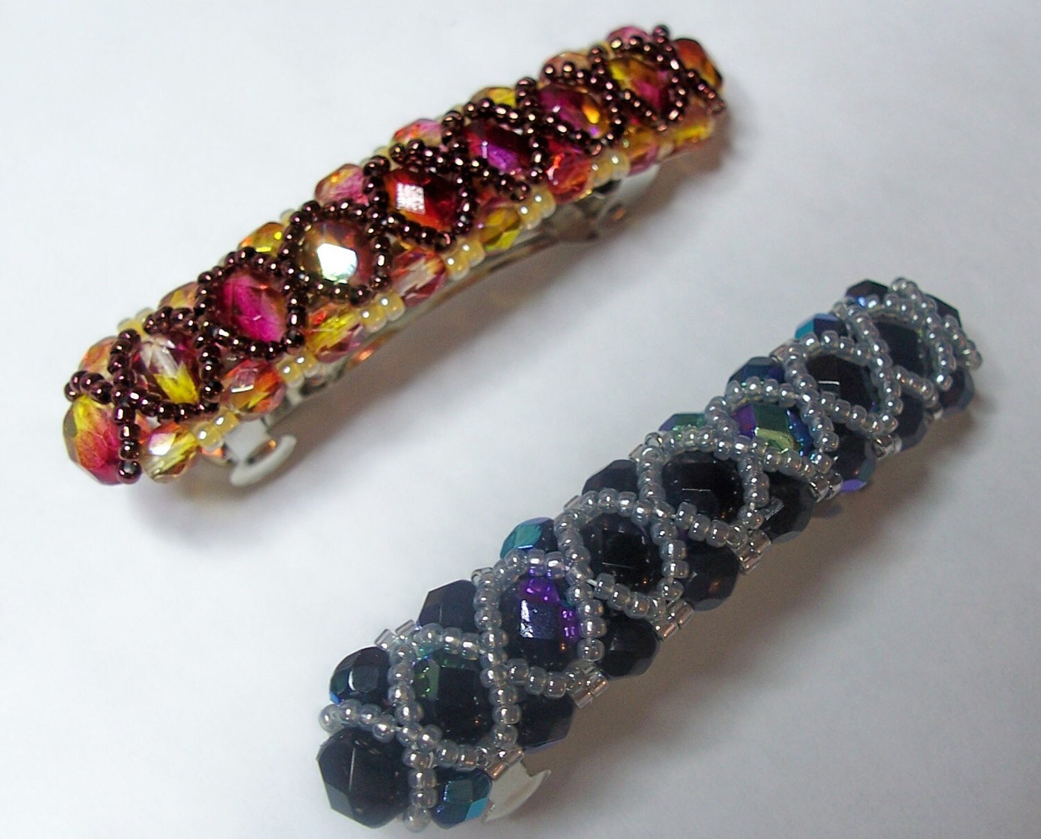 Fire-polish Pin & Barrette Pattern, Beading Tutorial in PDF - Etsy