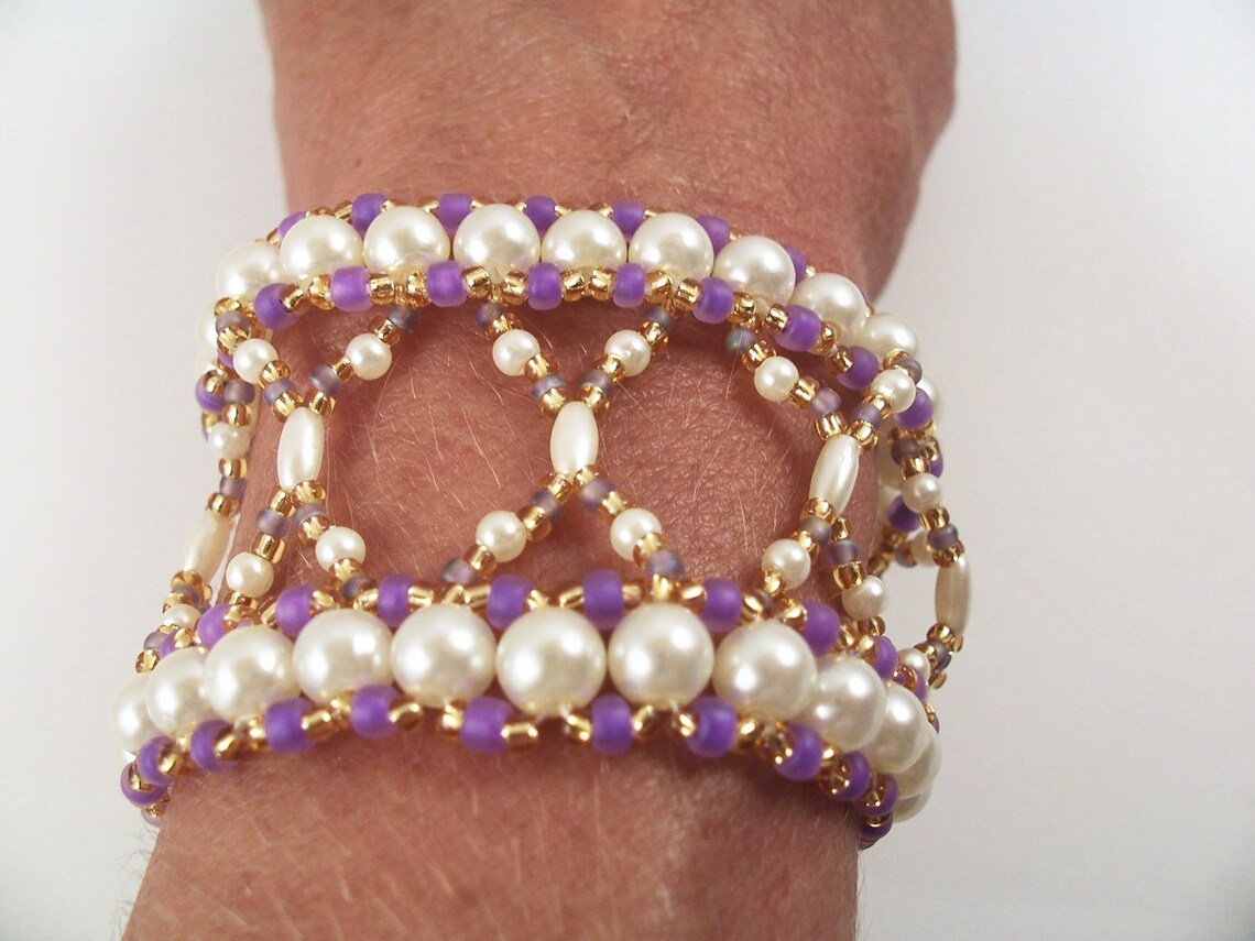 Pretty Pearls Bracelet Pattern Beading Tutorial in PDF - Etsy