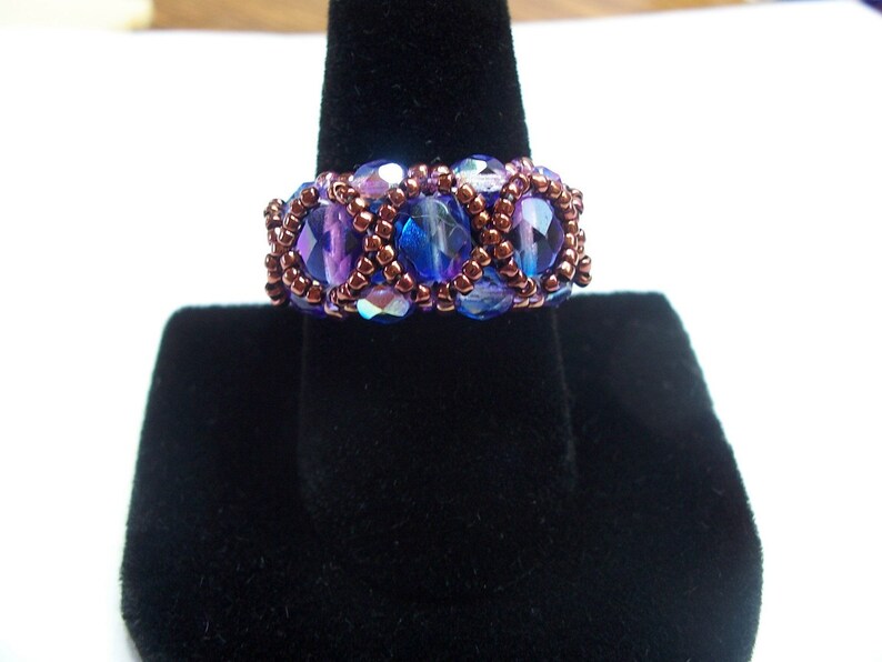 Fire-polish Ring Pattern, Beading Tutorial in PDF - Etsy