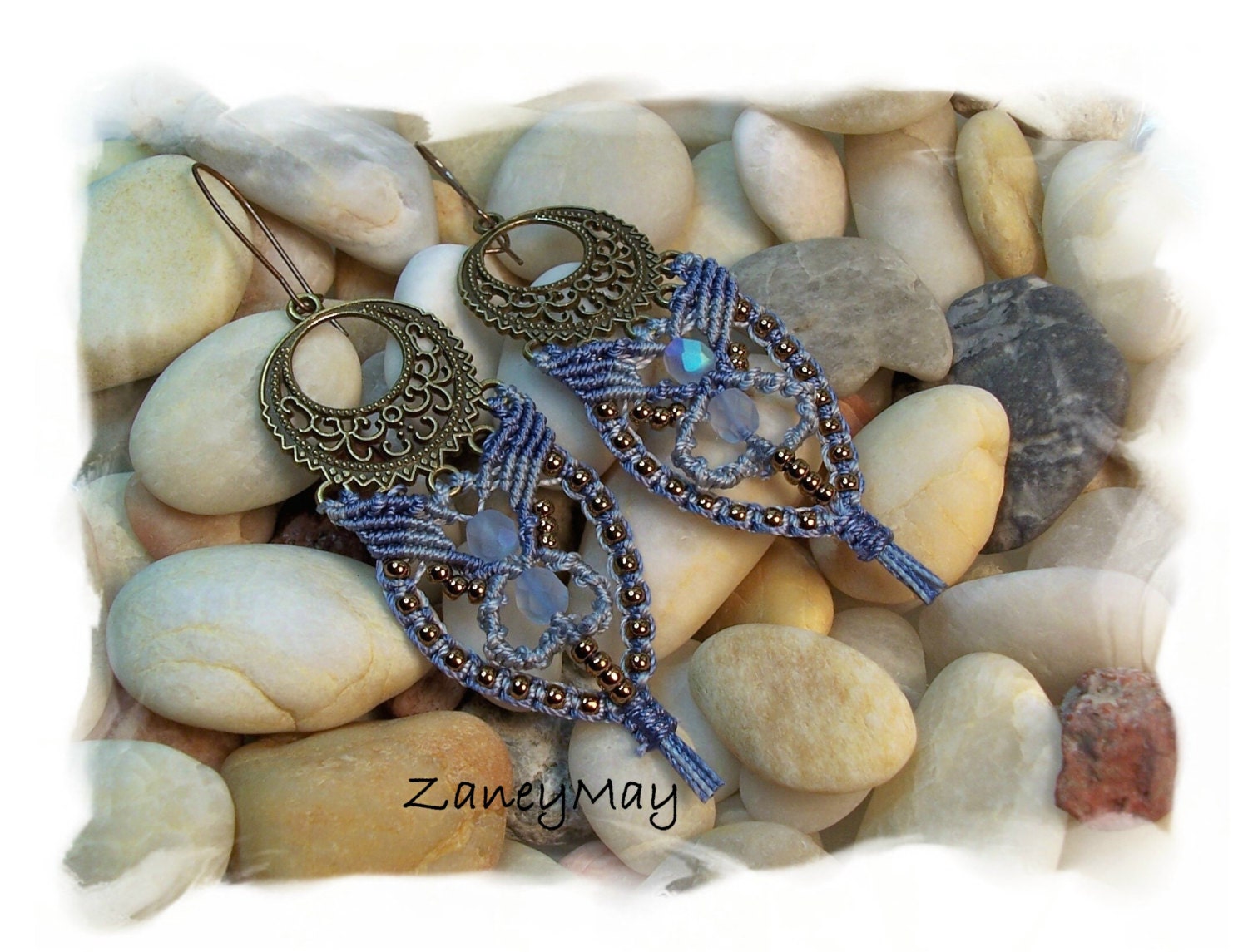 Two Tone Micro Macrame Earring Pattern in PDF - Etsy