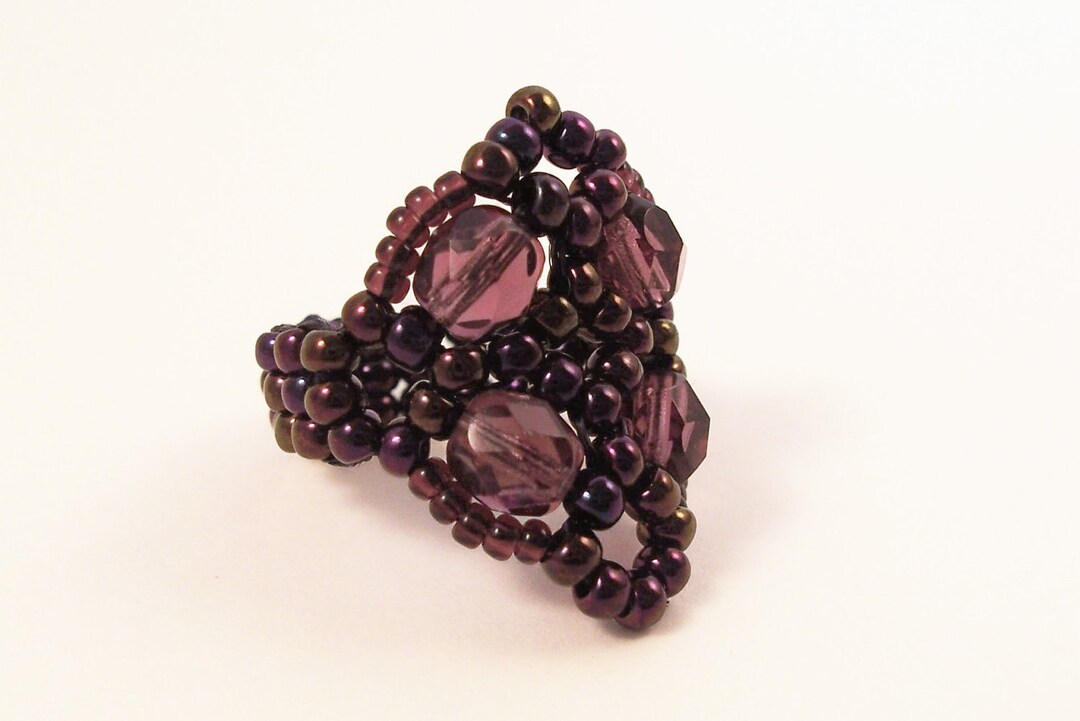 Fire Polished Cluster Ring, Beading Tutorial in PDF - Etsy