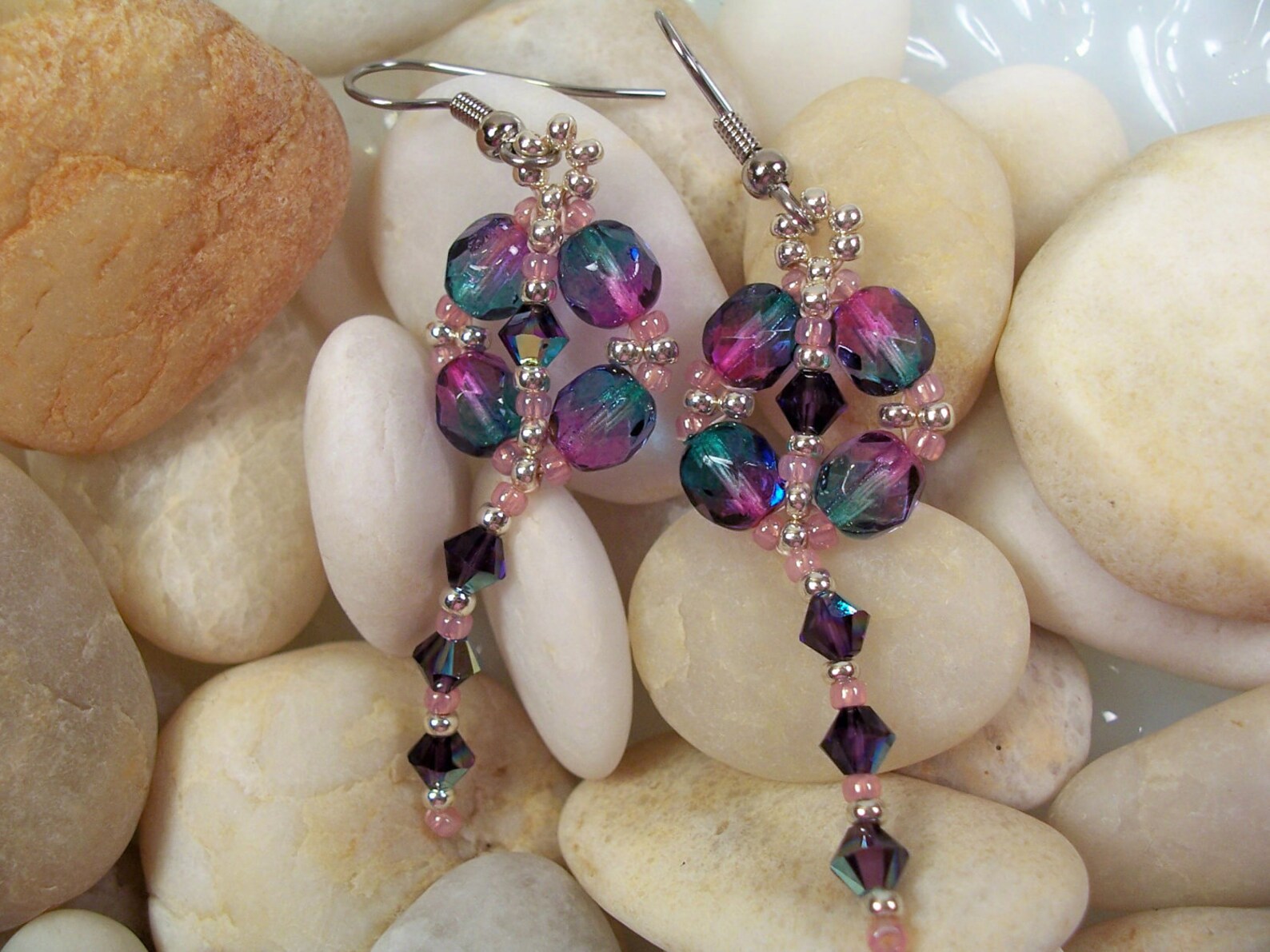 Dangle Diamond Earring Pattern Beading Tutorial in PDF - Etsy