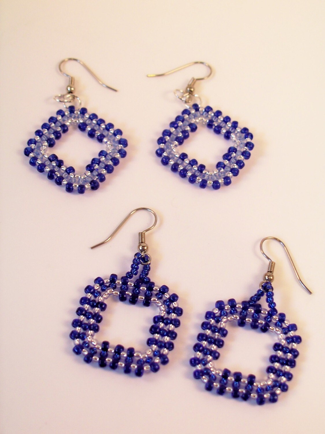 Square and Diamond Earring Pattern, Beading Tutorial in PDF - Etsy