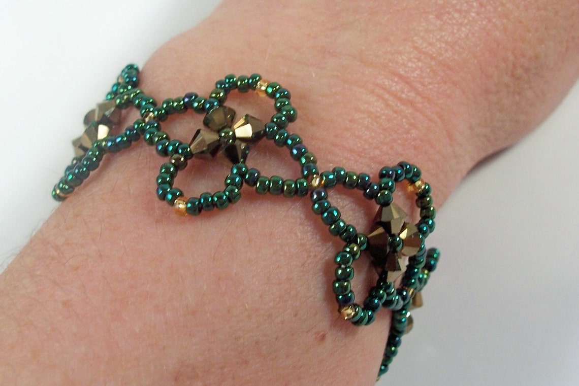 Four Leaf Clover Bracelet Pattern, Beading Tutorial in PDF - Etsy