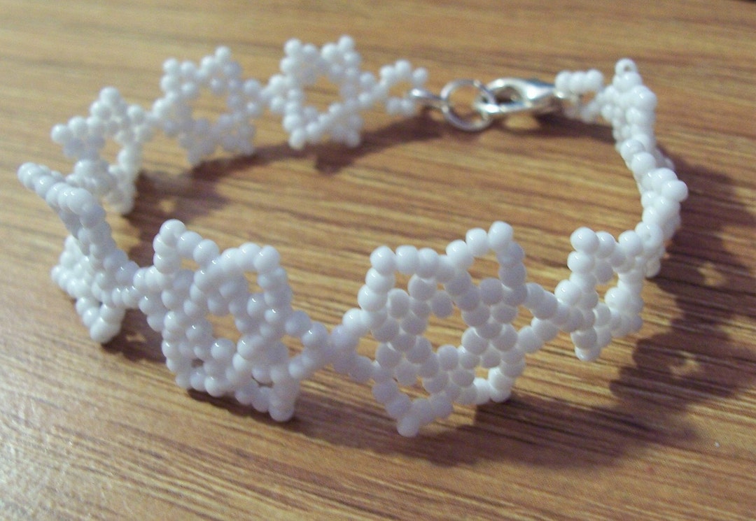 Snowflake Bracelet Pattern, Beading Tutorial in PDF - Etsy