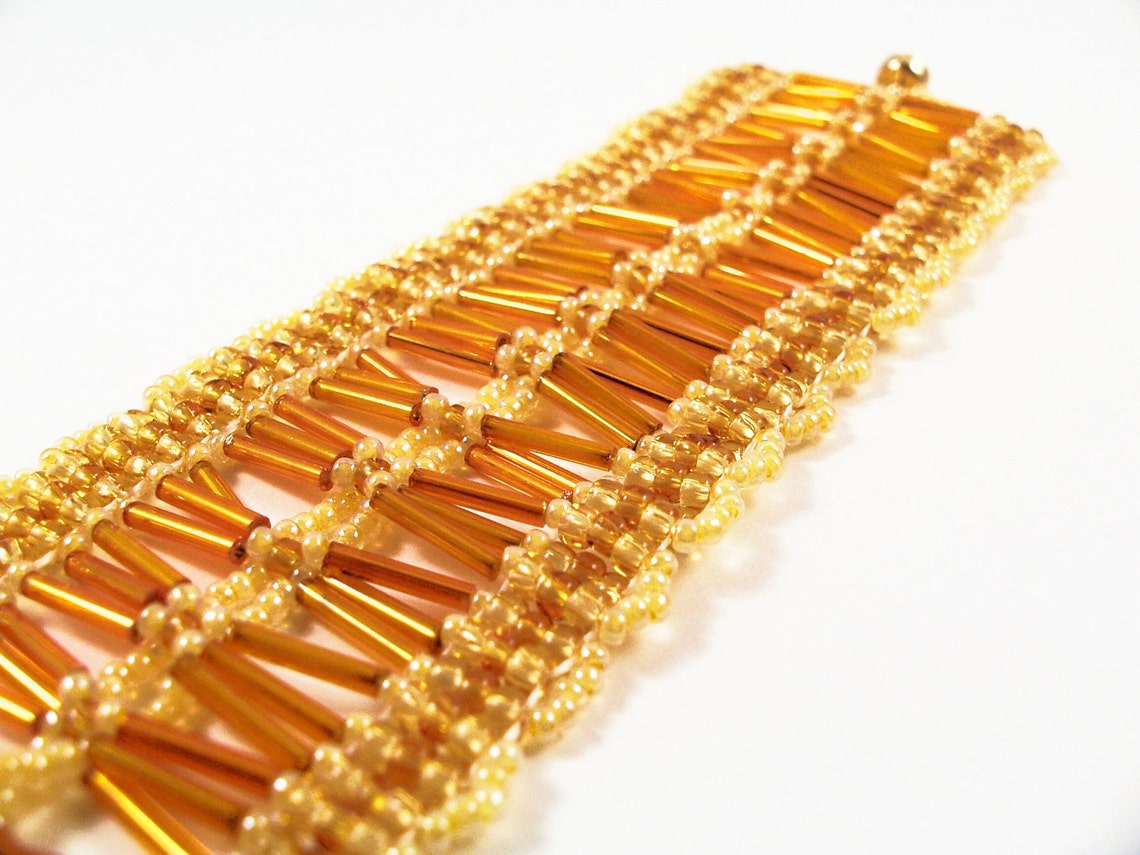 Cluster of Bugle Beads Bracelet Pattern, Beading Tutorial in PDF - Etsy