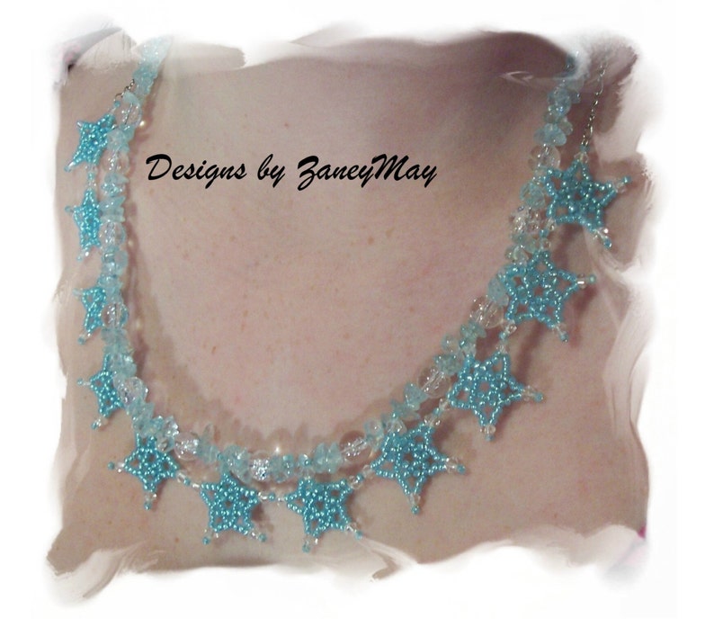 Stars and Chips Necklace Pattern, Beading Tutorial in PDF - Etsy