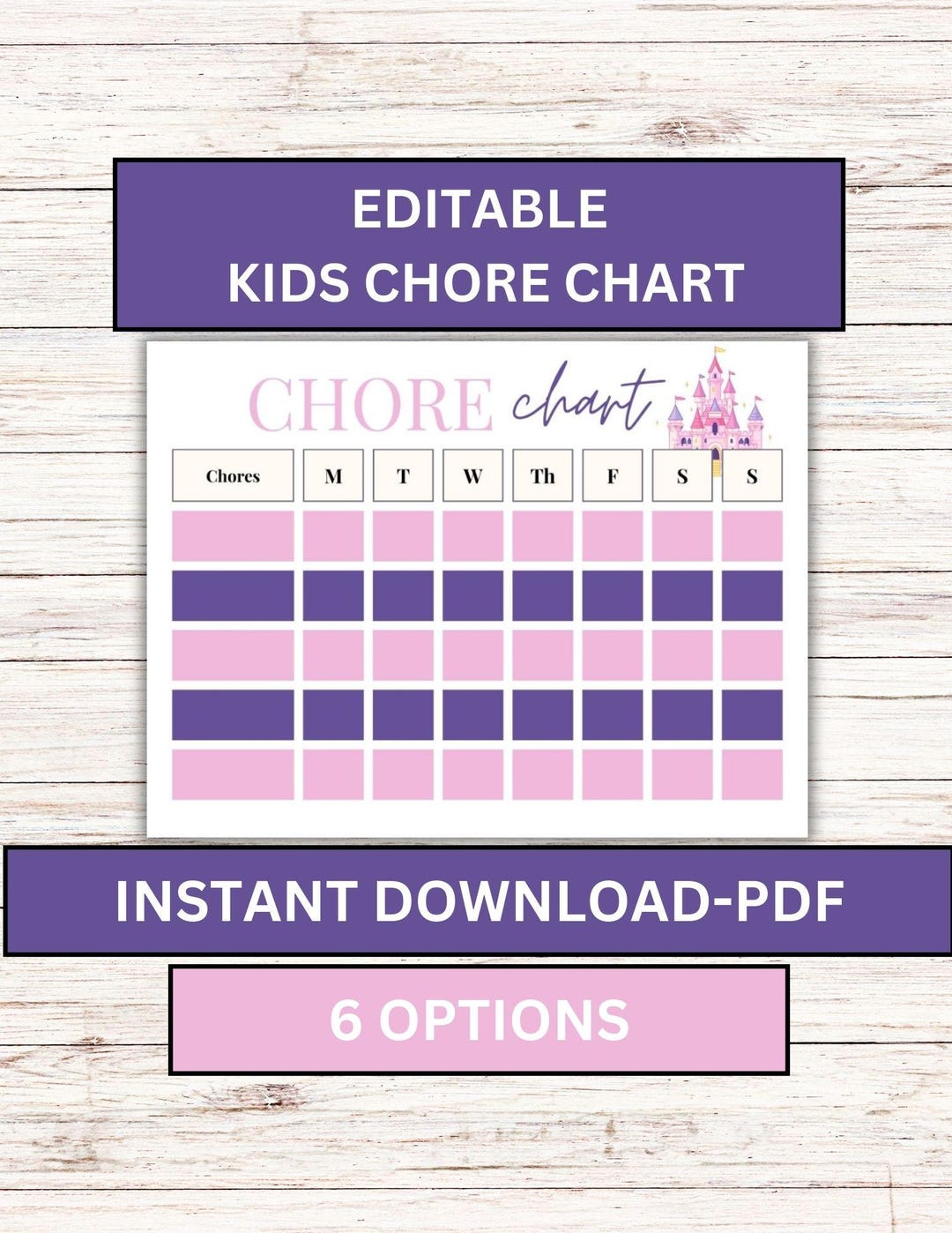 KIDS CHORE CHART- Princess - Etsy