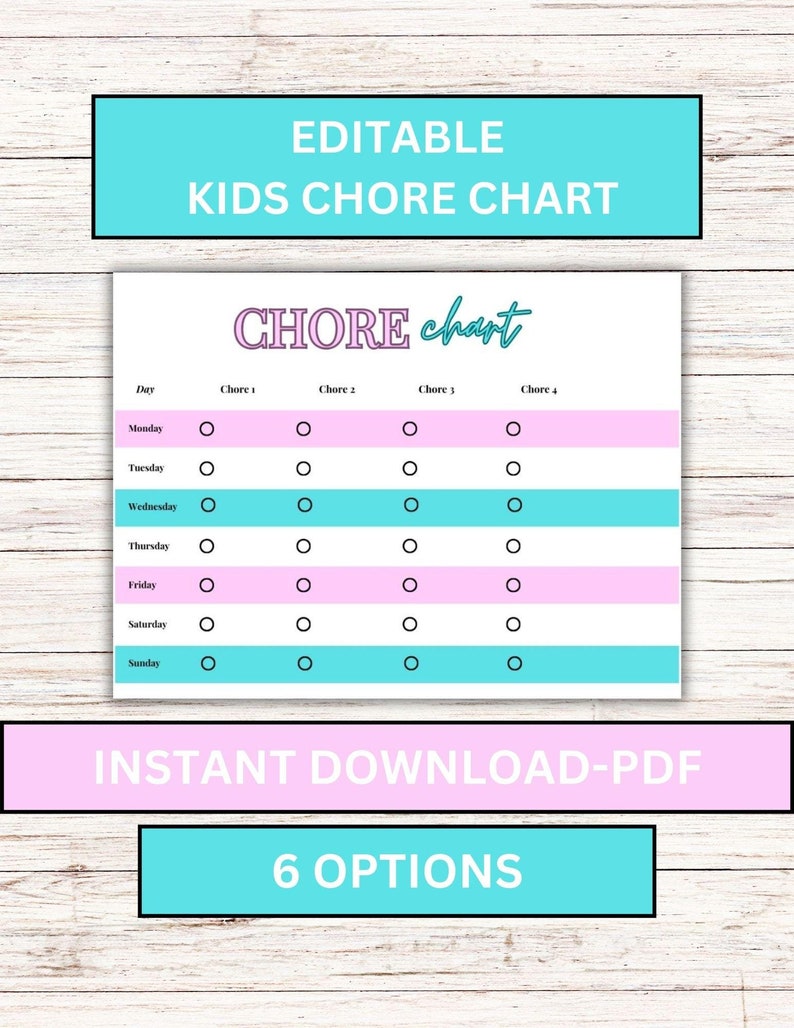 Kids Chore Chart - Etsy