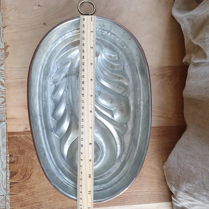 Large Oval Copper Pudding Form, Old Copper Pudding Mold, Old Italian ...