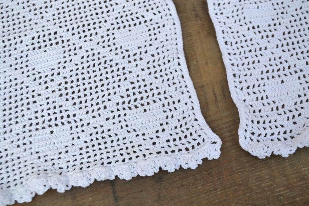 Heart Curtains, Crochet Heart Curtains, Crochet Curtains, Custom ...