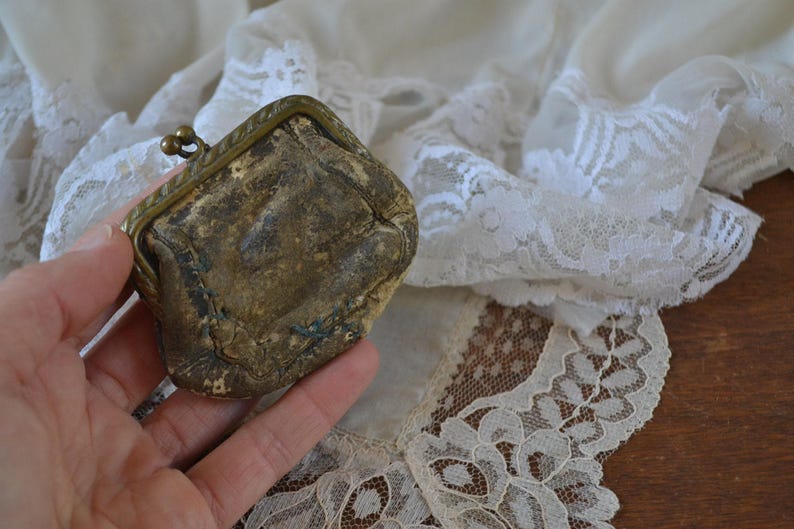 Antique Brass and Leather Coin Pouch, Antique Pouch, Antique Wallet ...