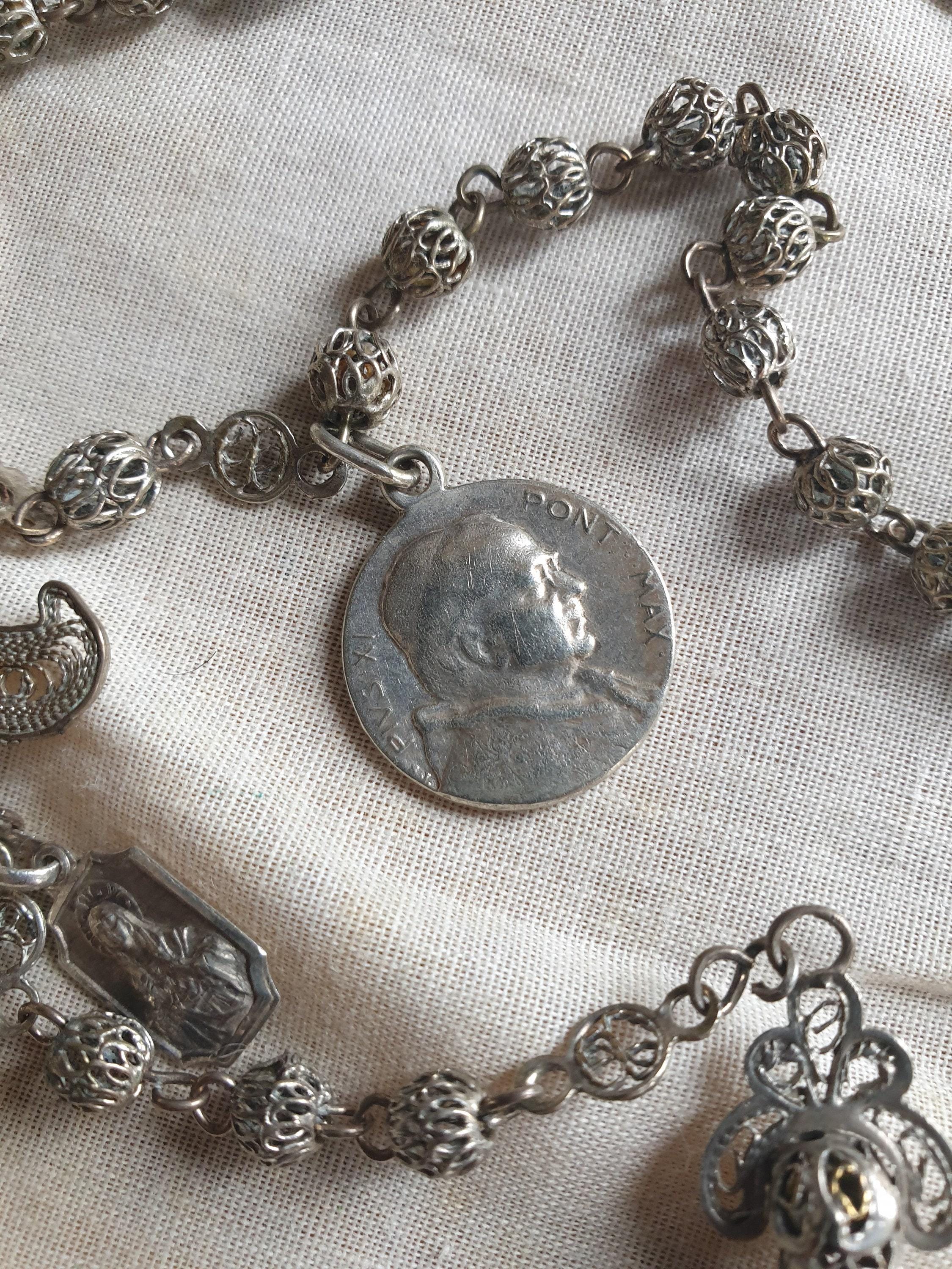 Sterling Filigree Rosary, Big Sterling Filigree Rosary Gold Plated ...