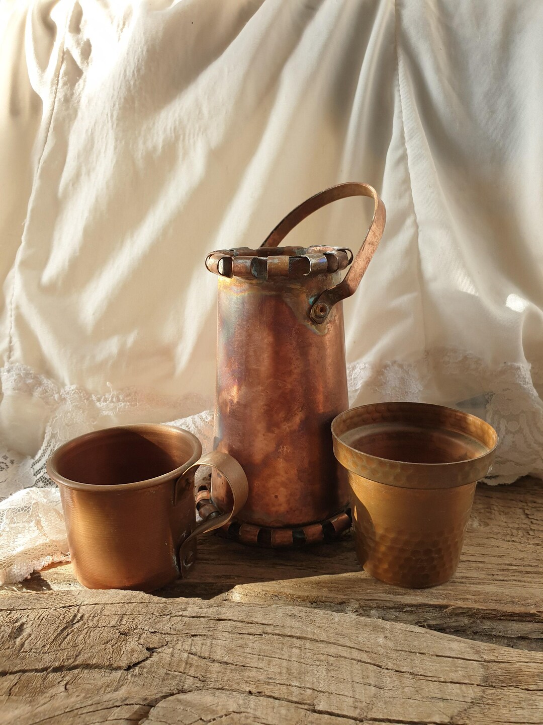 Copper Miniature Pan Set, Toy Old Copper Bakeware Set, Old Copper ...
