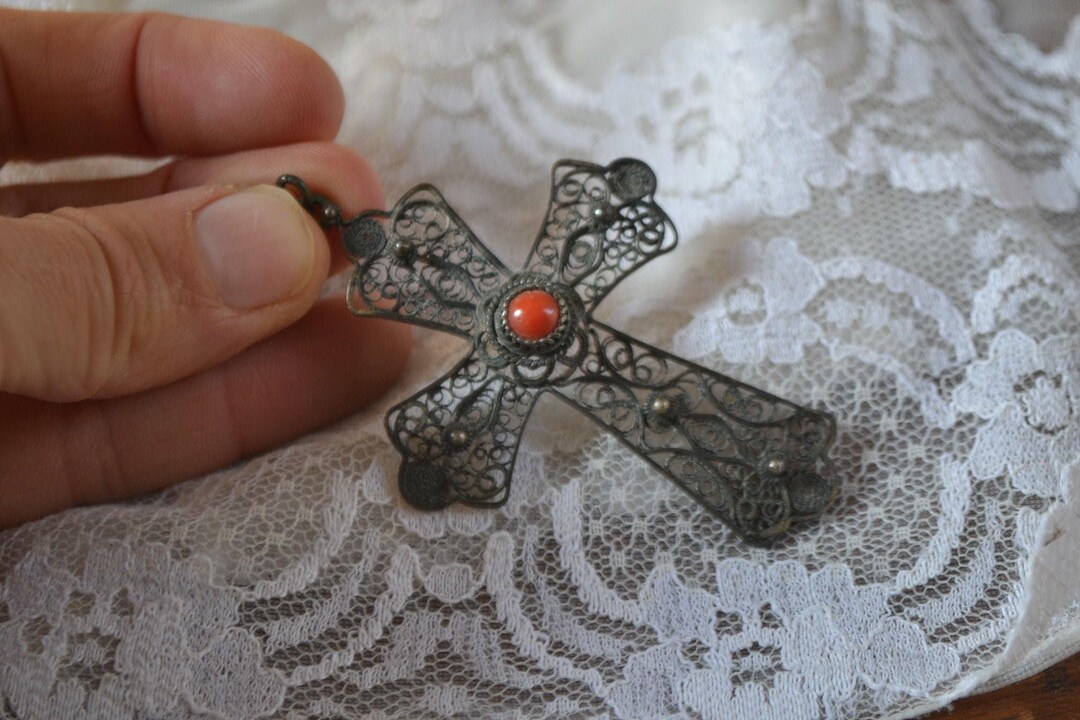 Old Filigree Crucifix, Filigree Silver Crucifix, Antique Christian ...