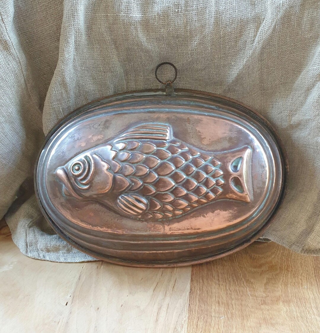Rare Fish Pudding Molds, Old Oval Fish Copper Form, Copper Fish Mold ...