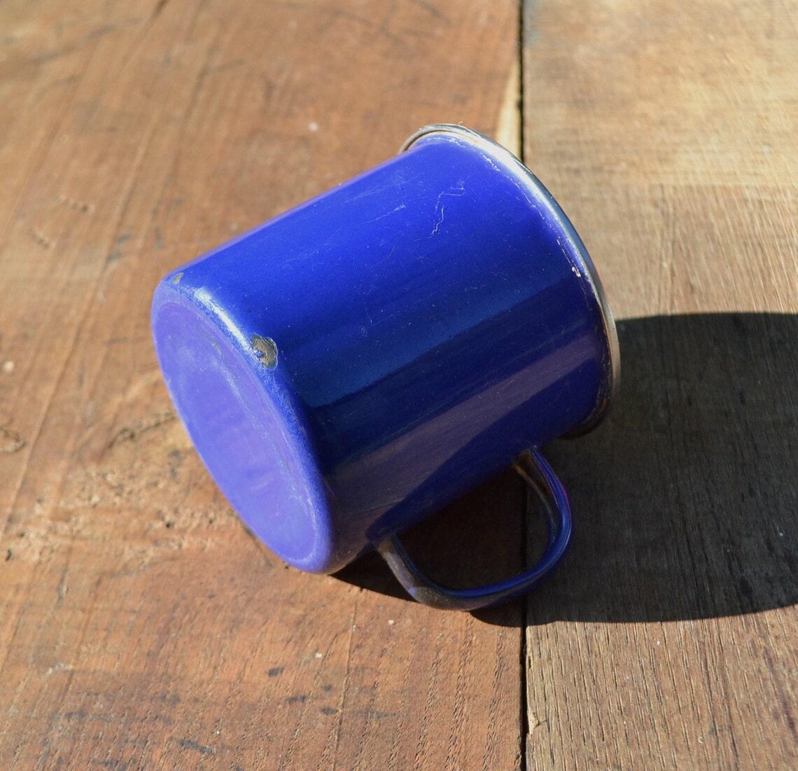 Enamel Cup, Old Enamel Mug, Blue Enamel Mug, Blue Enamel Cup, Tin Cup ...
