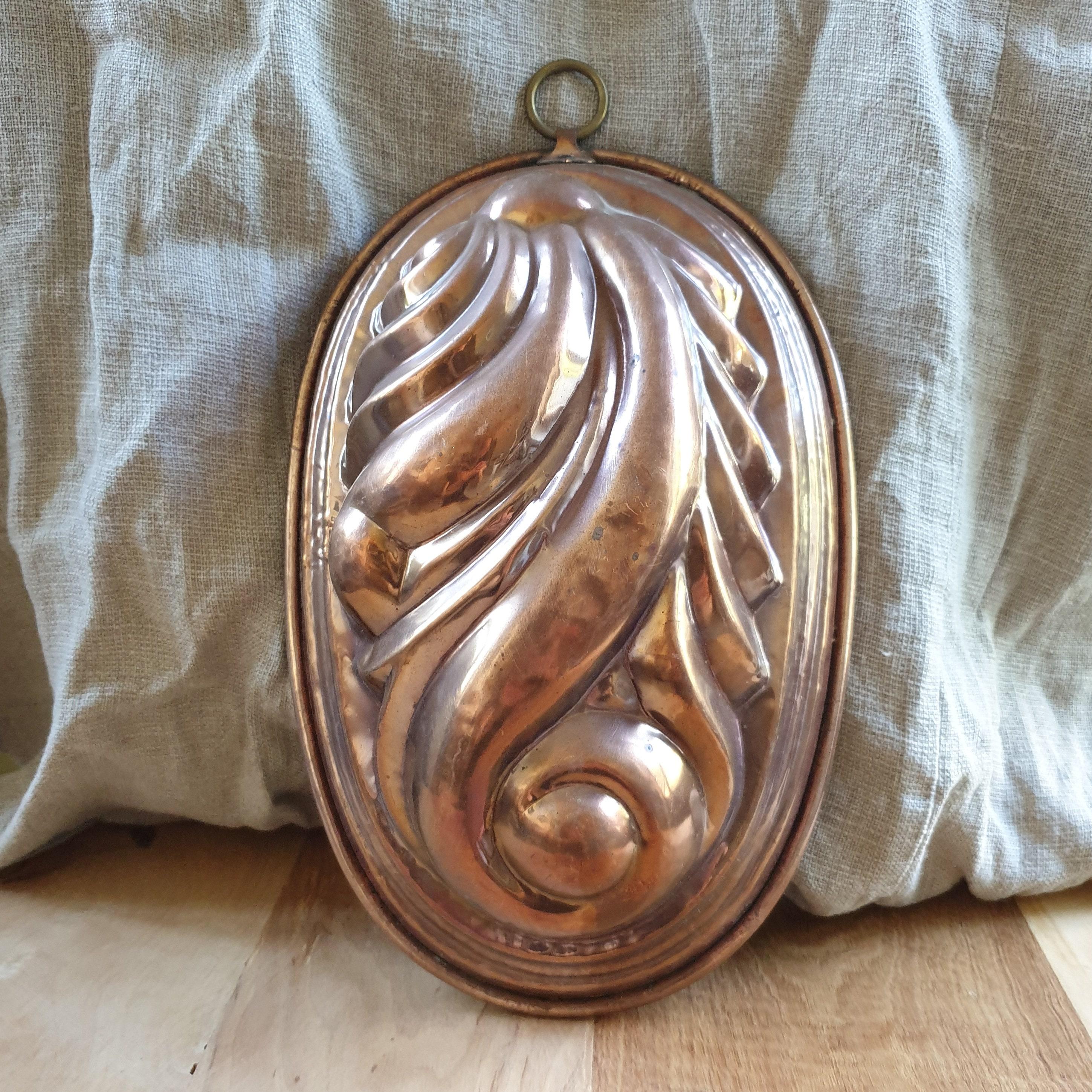 Large Oval Copper Pudding Form, Old Copper Pudding Mold, Old Italian ...