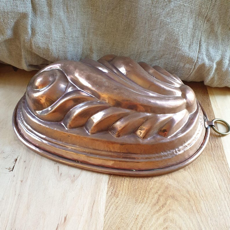 Large Oval Copper Pudding Form, Old Copper Pudding Mold, Old Italian ...