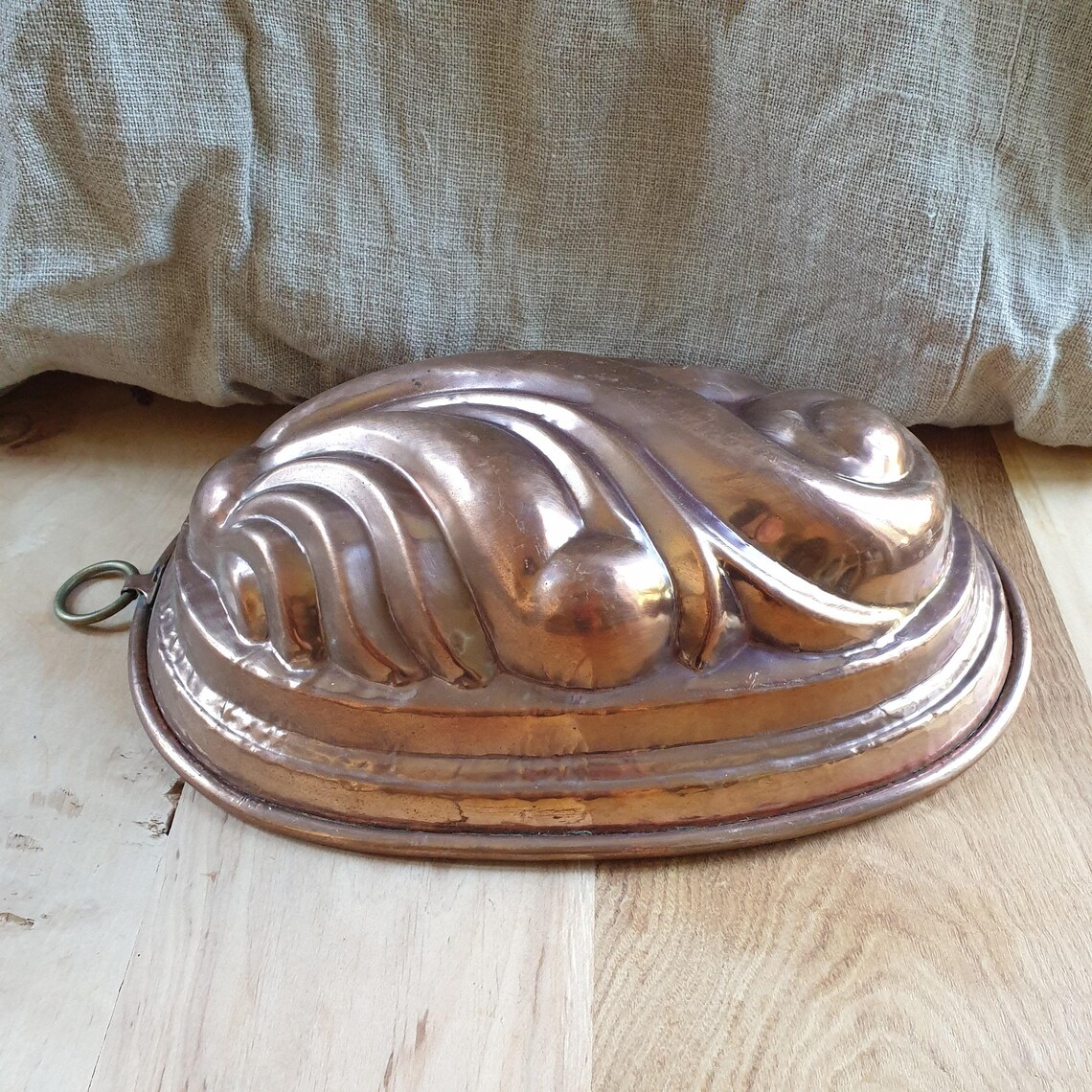 Large Oval Copper Pudding Form, Old Copper Pudding Mold, Old Italian ...