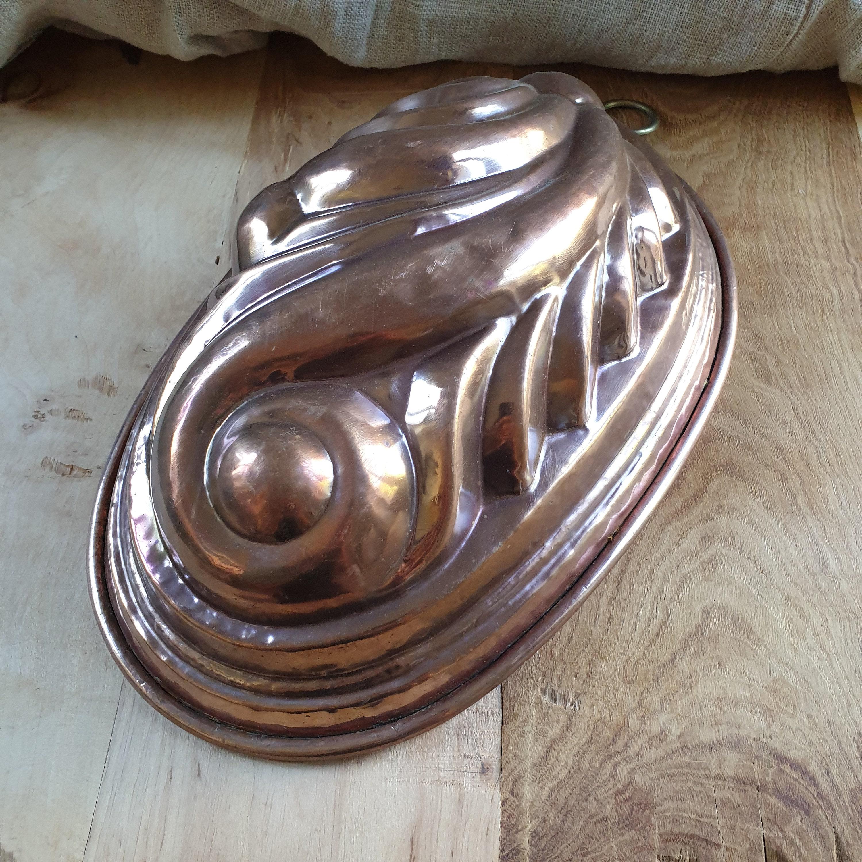 Large Oval Copper Pudding Form, Old Copper Pudding Mold, Old Italian ...