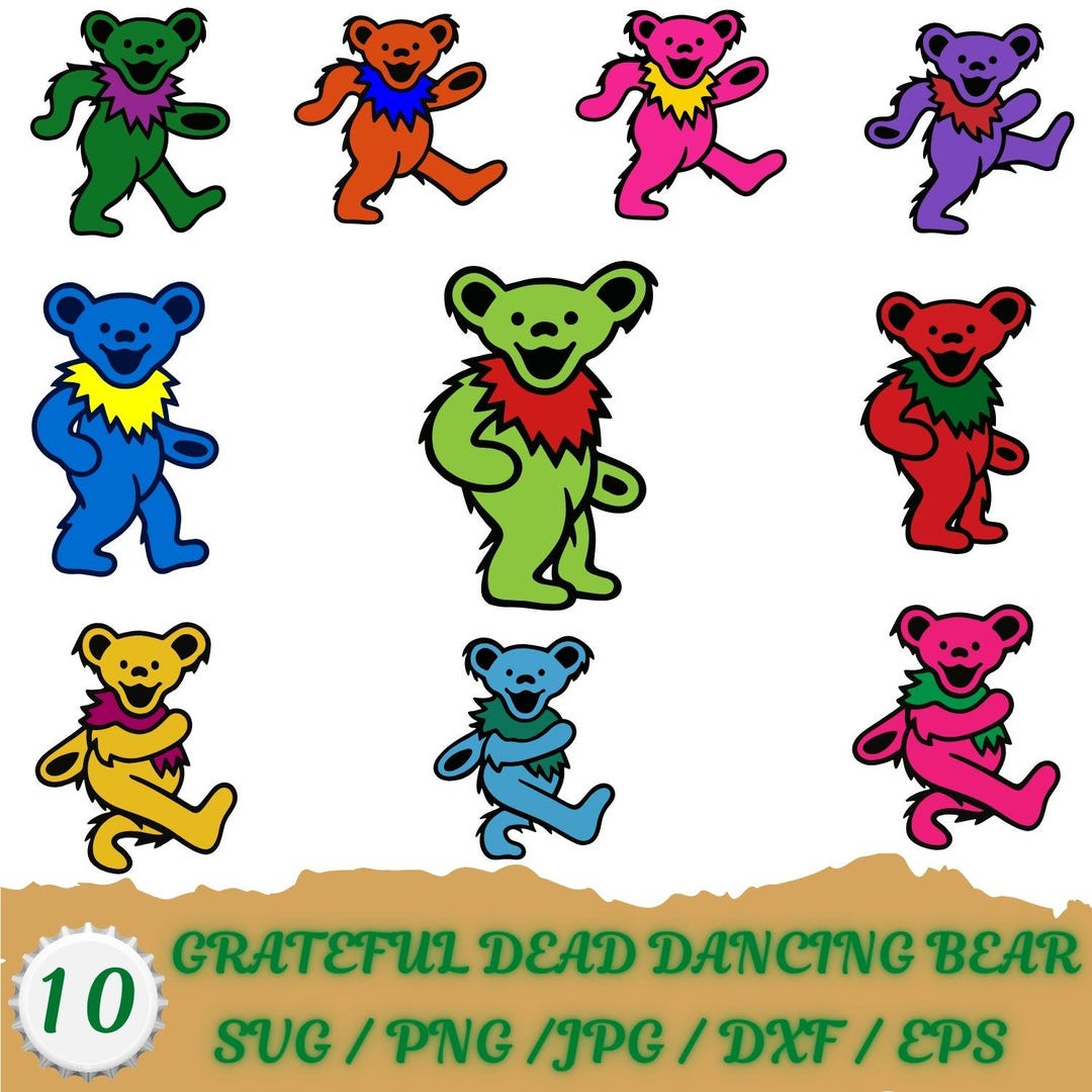 Grateful Dead Dancing Bears Svg Files, Png, Funny Svg, Grateful Dead Svg, Cricut Files ...