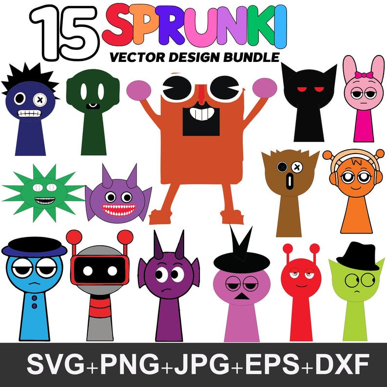 Incredibox Sprunki Svg Bundle, Sprunki Beats, Gaming Clipart, Layered ...