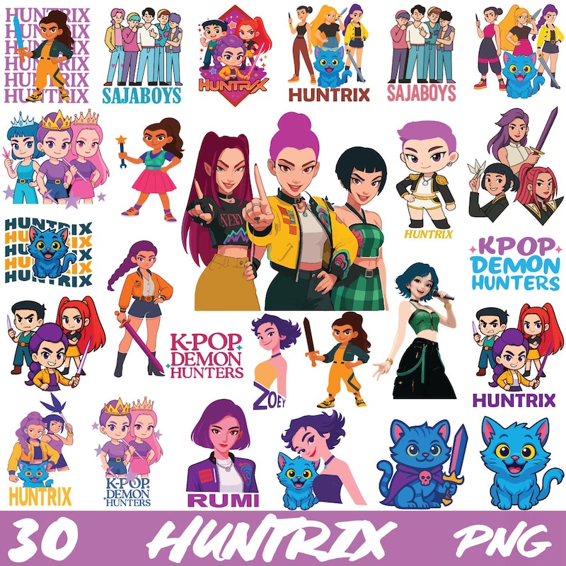 Huntrix Characters Png - Etsy