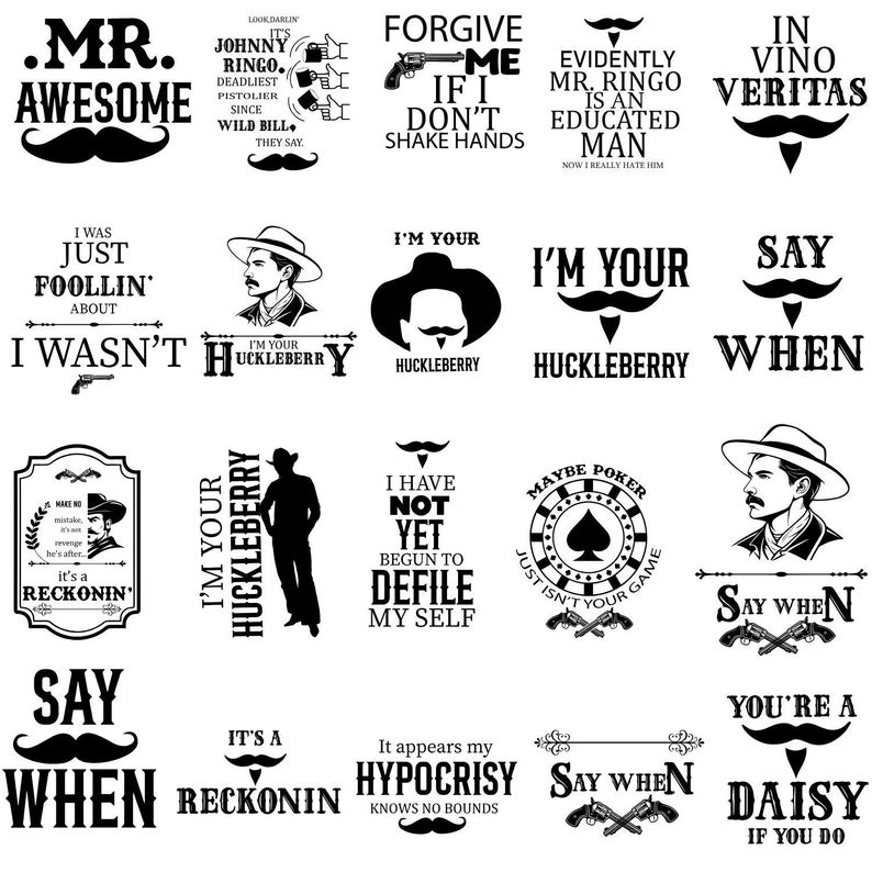 Doc Holliday SVG Bundle: Tombstone Western Designs (digital Files) - Etsy