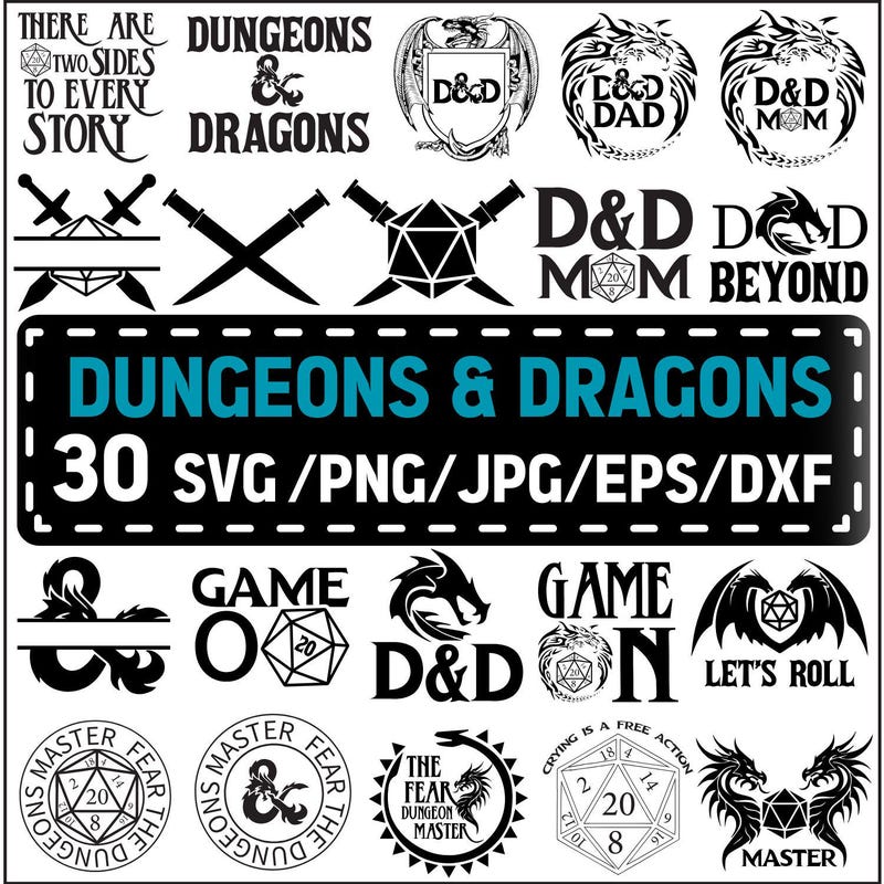 Dungeons and Dragons Svg - Etsy