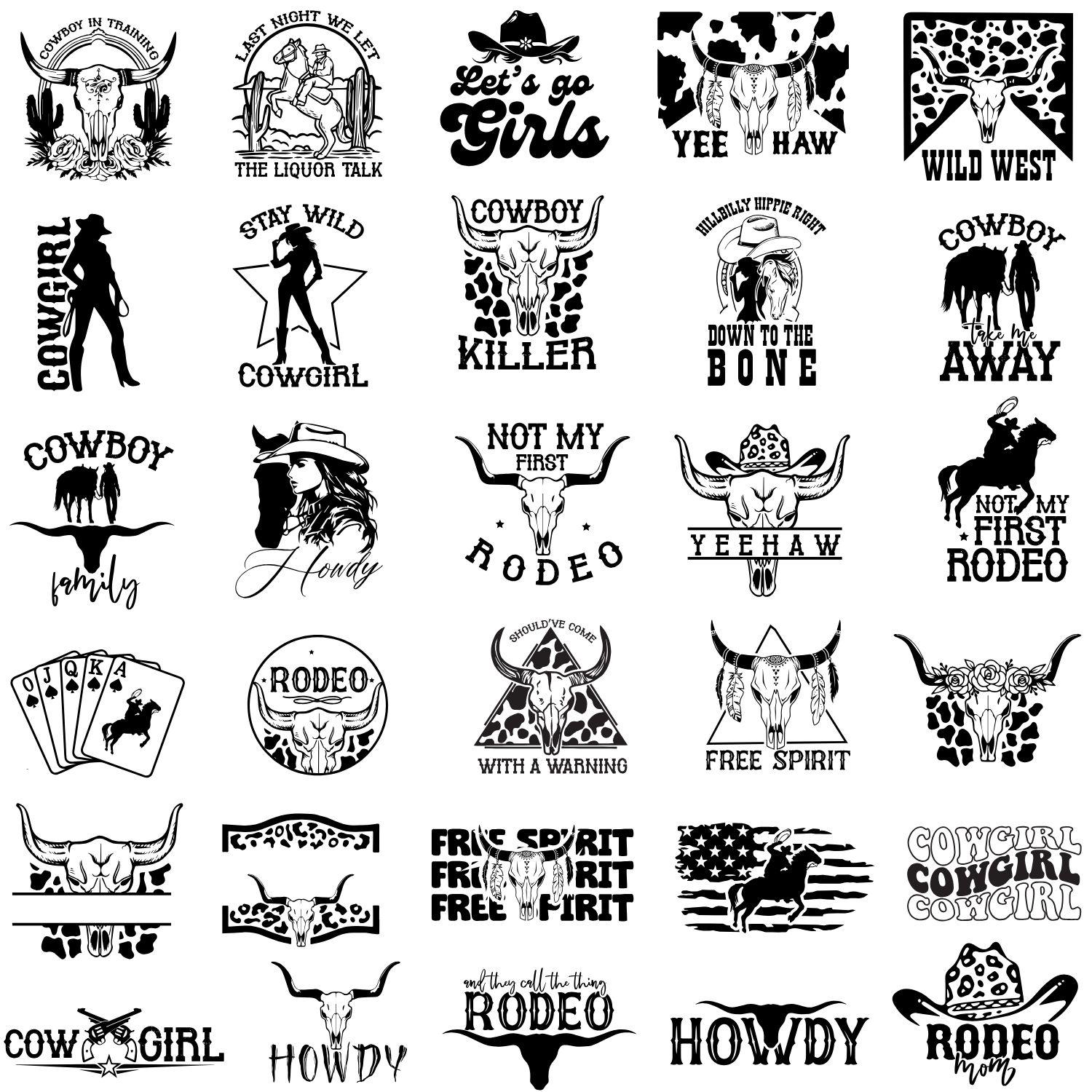Western Designs Svg Bundle, Western Svg, Western Clipart, Rodeo Svg ...