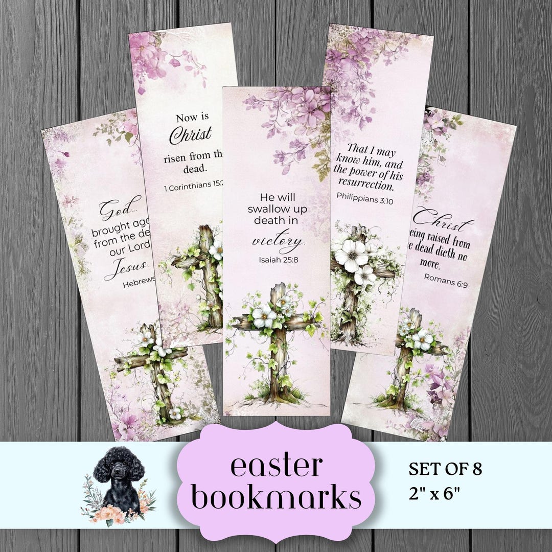 Easter Bookmarks, He is Risen Bible Verses, Printable Scripture Set ...